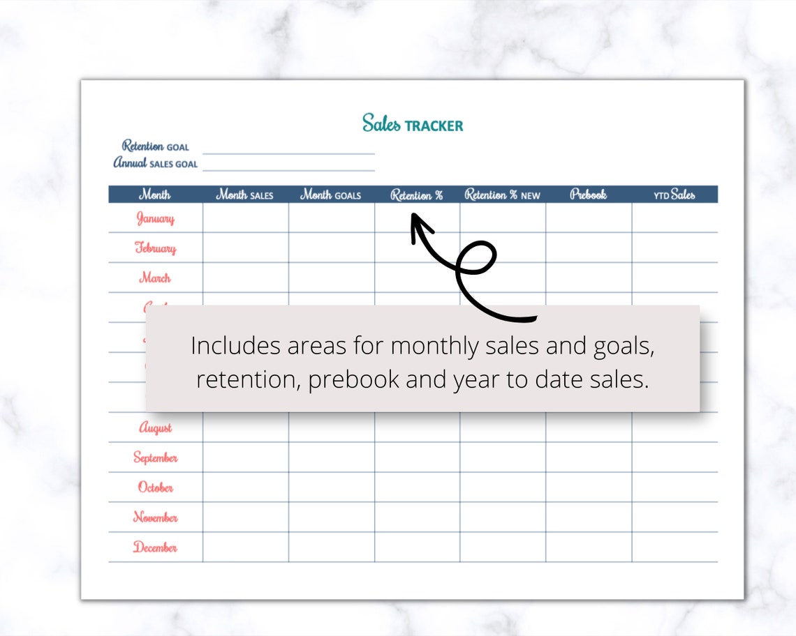 Sales Tracker Printable PDF, Monthly Sales Tracker, Sales Map Tracker ...
