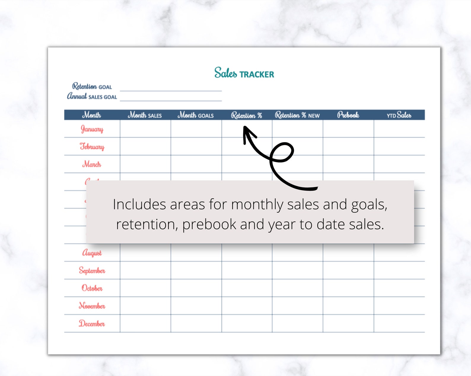 Sales Tracker Printable PDF, Monthly Sales Tracker, Sales Map Tracker ...