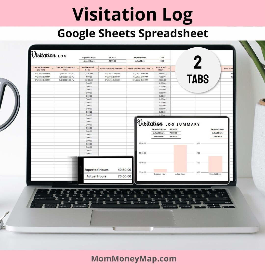 Child Custody Visitation Log Google Sheets Spreadsheet, Parental Visits ...