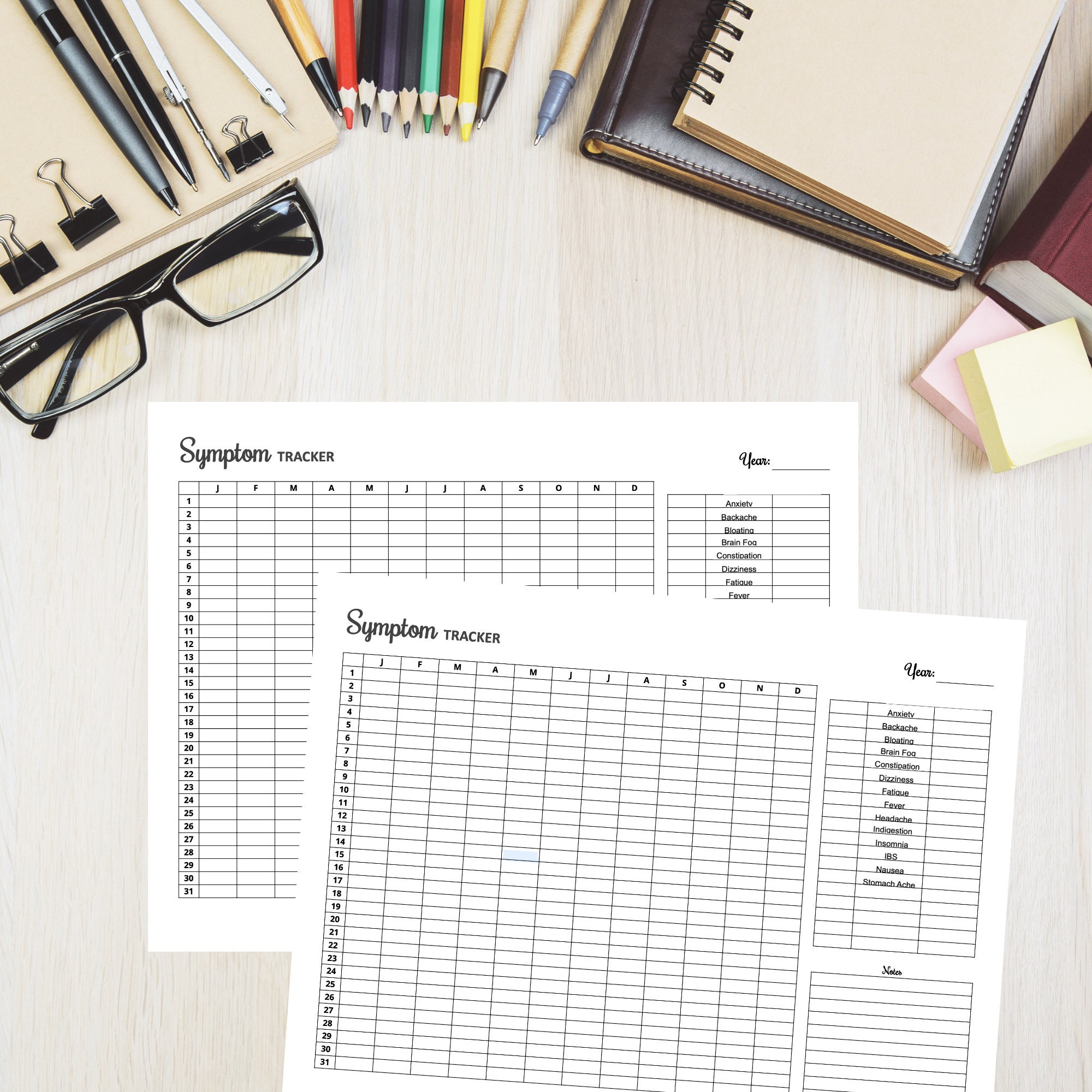 Symptom Tracker Printable PDF, Daily Symptoms Tracker, Illness Tracker ...