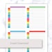 Multi-color Blank Checklist Printable PDF, Blank to Do List, Minimalist ...
