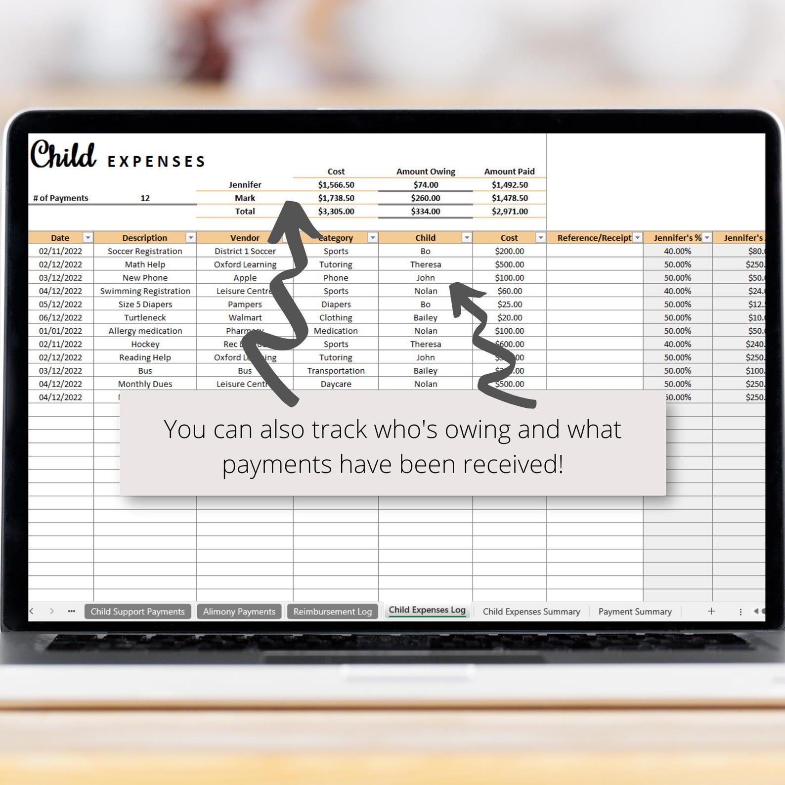 Co-parenting Planner Excel Spreadsheet, Child Custody Planner, Healthy ...
