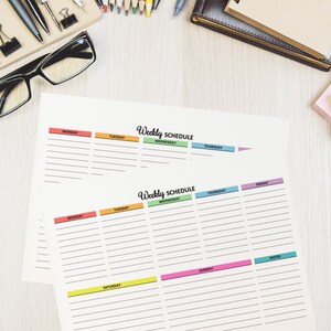 Kids Weekly Schedule Printable PDF, Kids Weekly Planner, Editable Kids ...