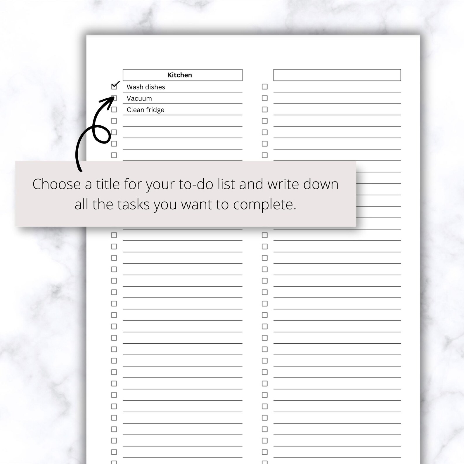 Blank Checklist Printable PDF A4, Blank to Do List PDF A4, Minimalist ...