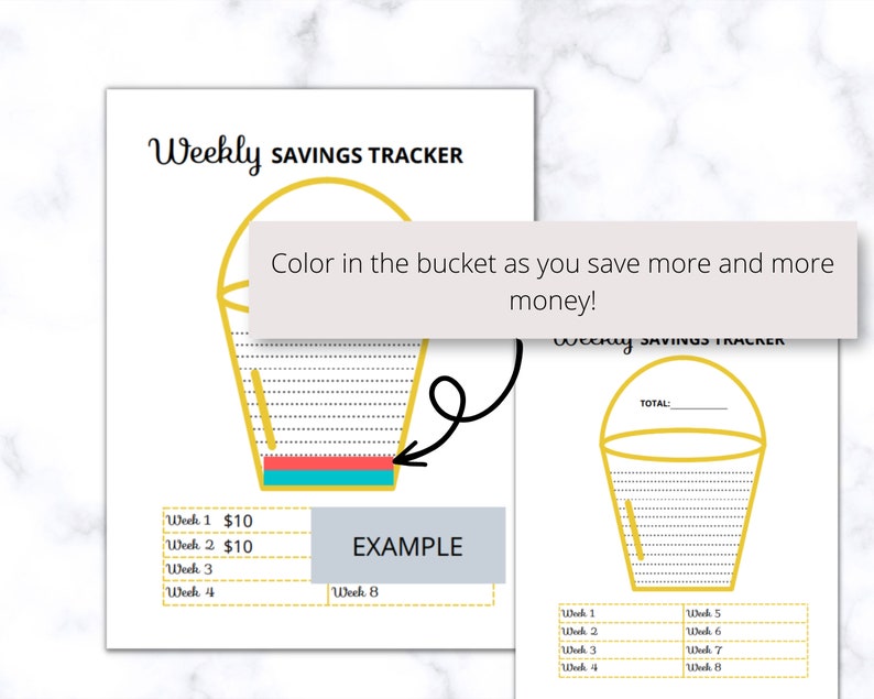 Savings Tracker Printable PDF, Piggy Bank Savings Chart, Weekly Savings ...