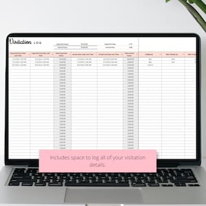 Child Custody Visitation Log Google Sheets Spreadsheet, Parental Visits ...