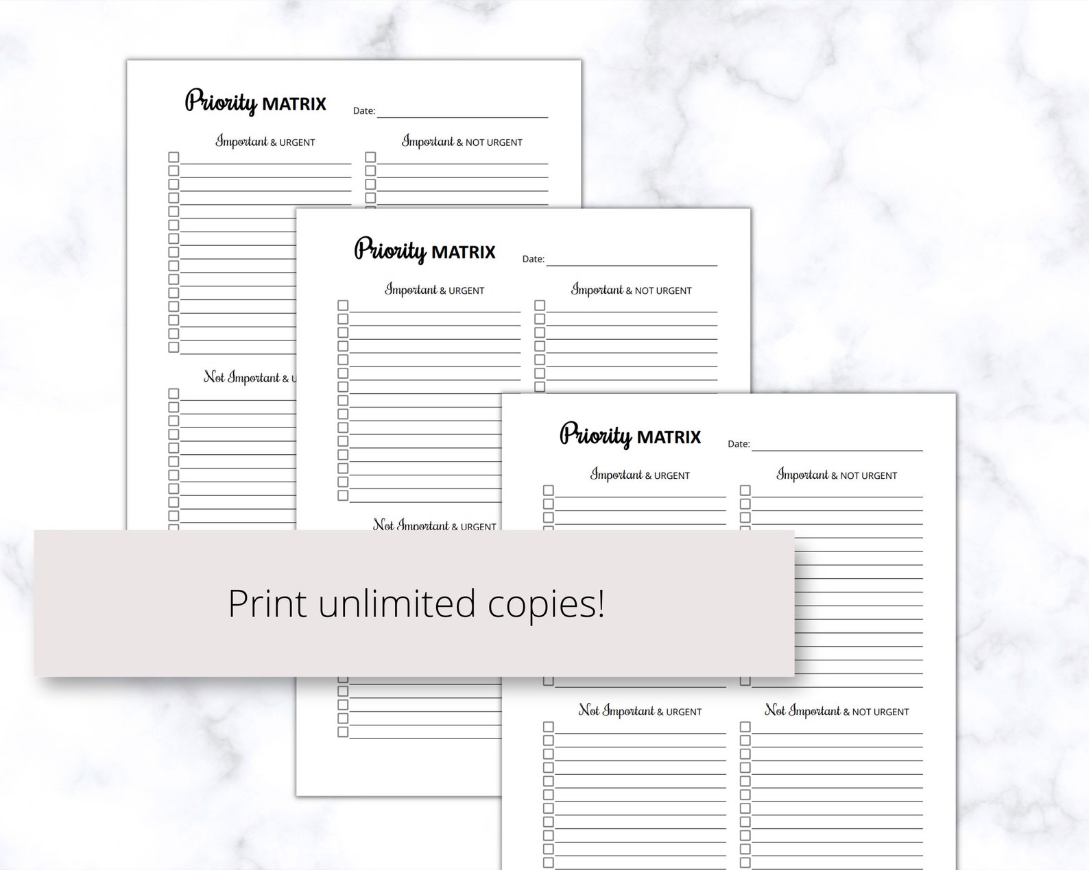 Priority Matrix Printable PDF, Eisenhower Matrix PDF Template, Priority ...