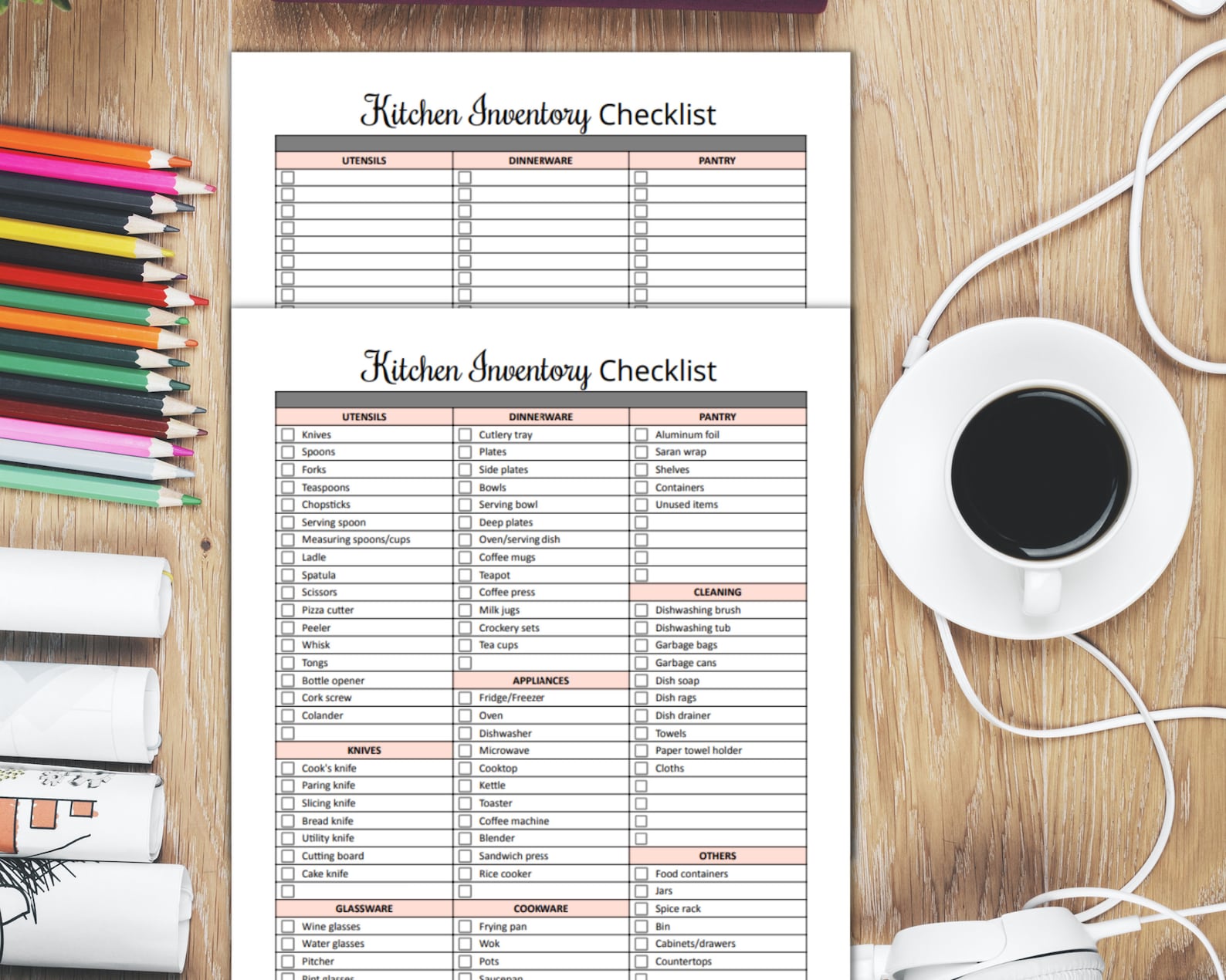 Kitchen Inventory Checklist Printable PDF, Declutter and Organize ...