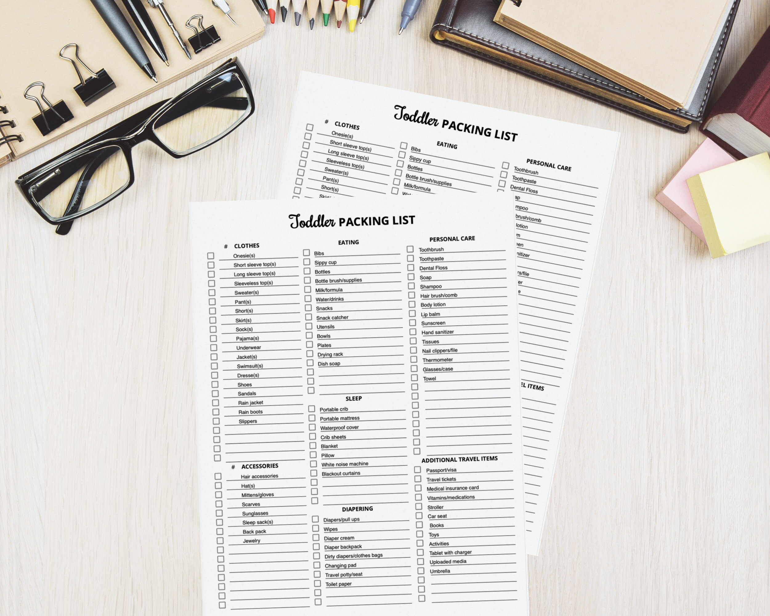 Toddler Packing List Printable PDF, 1 Year Old Travel Essentials ...