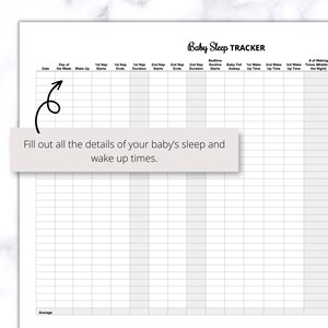 Baby Sleep Tracker Printable PDF, Newborn Sleep Schedule Tracker, Baby ...