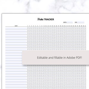 Habit Tracker Printable PDF, Editable Habit List, Habit Trainer, 30 Day ...
