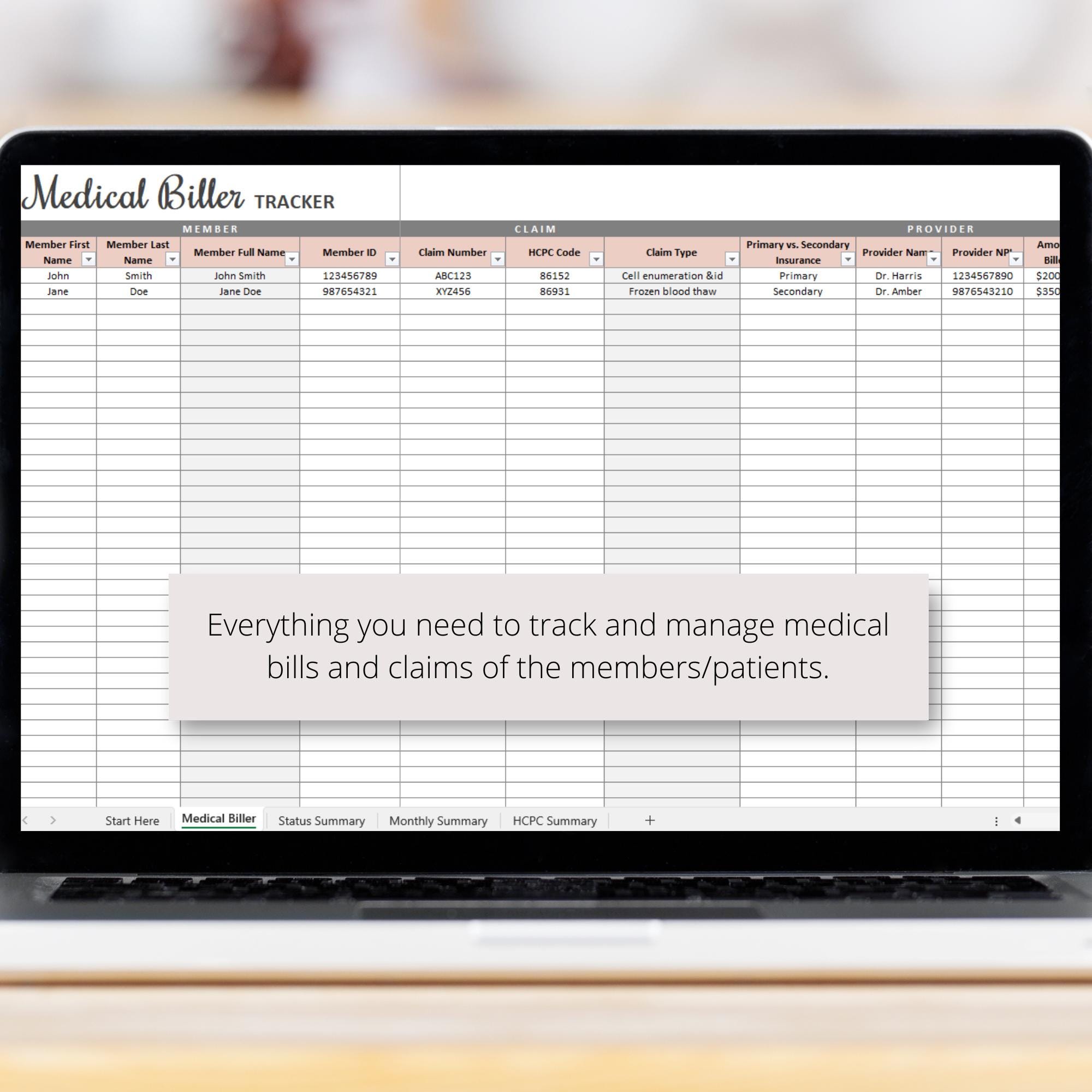 Ultimate Medical Biller Tracker Excel Spreadsheet,medical Expense ...