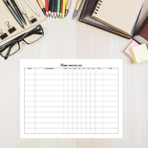 Piano Practice Log Printable PDF, Piano Lesson and Practice Tracker and ...
