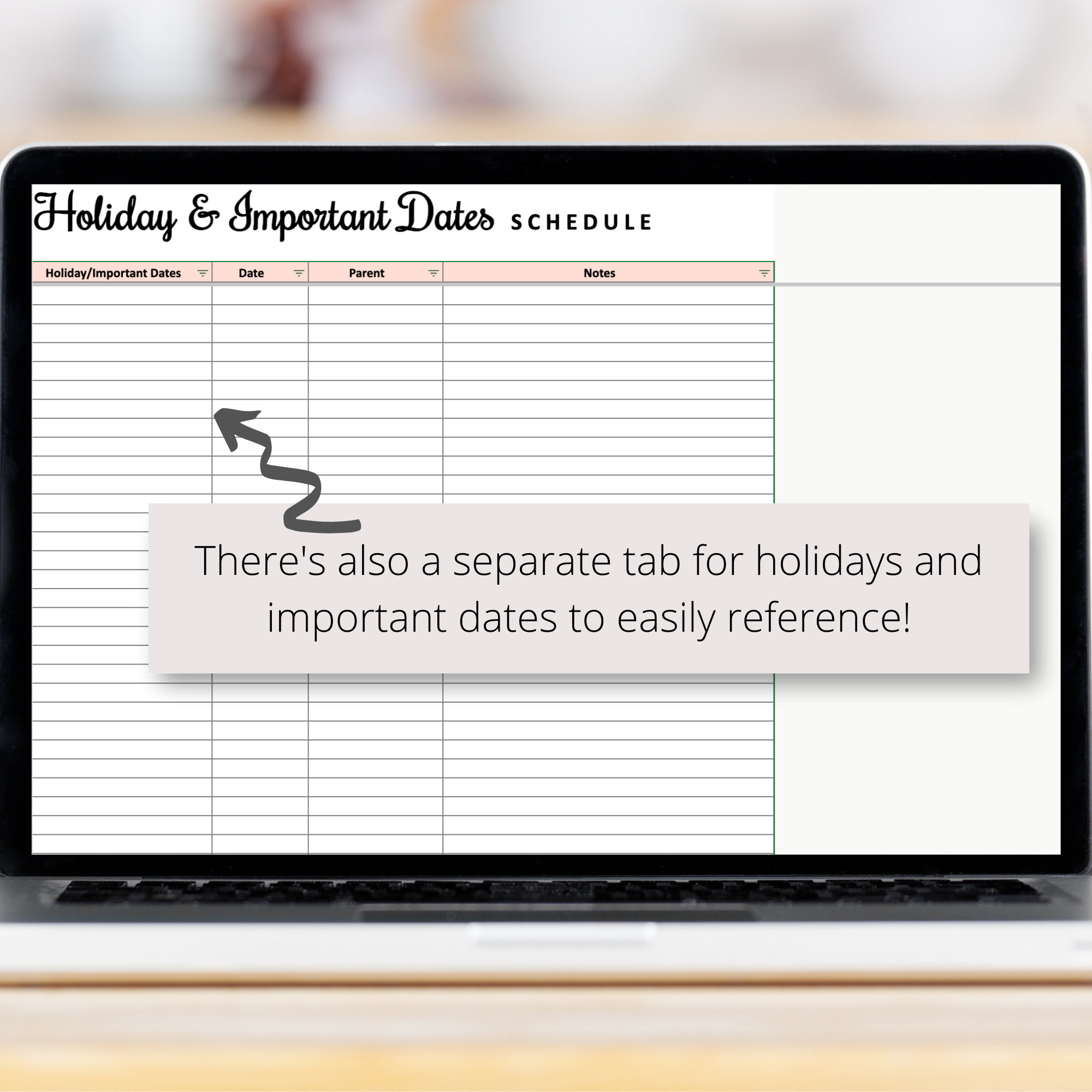 4 Guardians Co-parenting Calendar Google Sheets Spreadsheet, Co ...