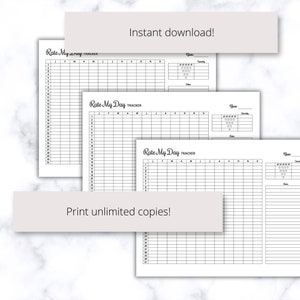 Rate My Day Tracker Printable PDF, Daily Self-reflection Printable ...