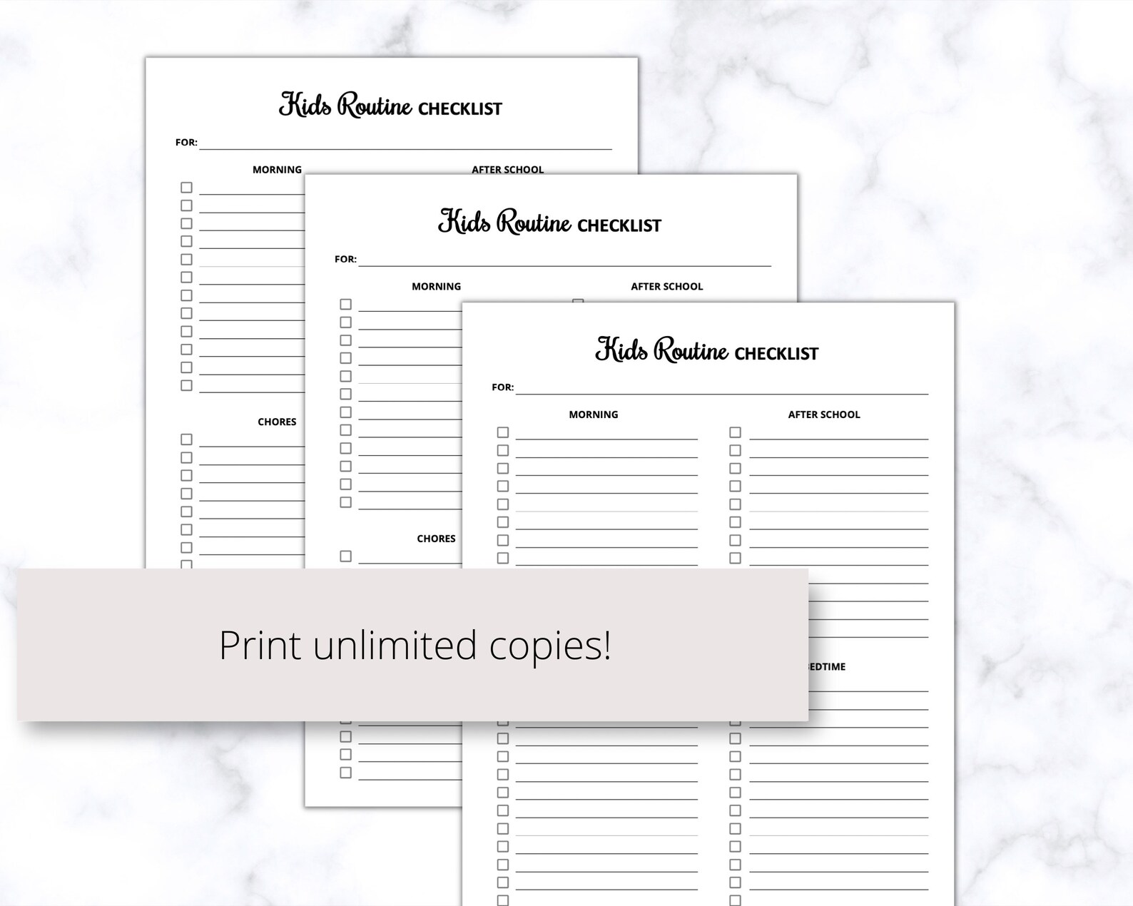 Kids Routine Checklist Printable PDF, Daily Routine Chart for Kids ...