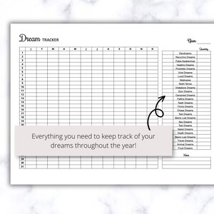 Dream Tracker Printable PDF, Sleep Dream Tracker, Dream Analysis ...