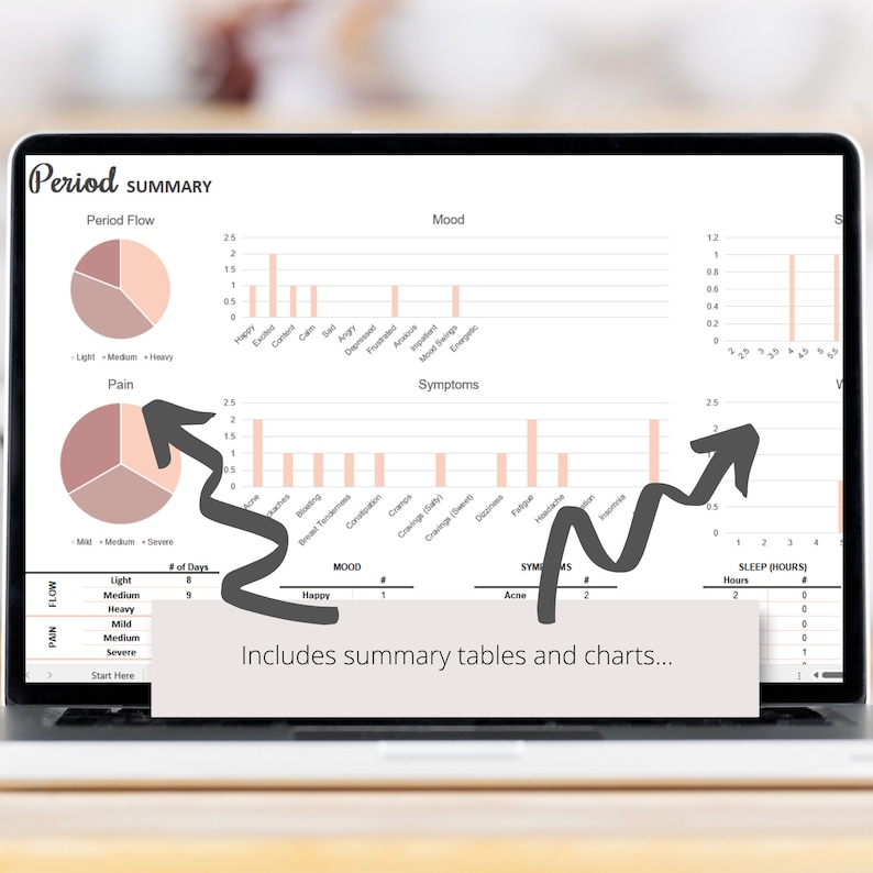 Period Tracker Excel Spreadsheet, Menstrual Cycle Tracker Template ...