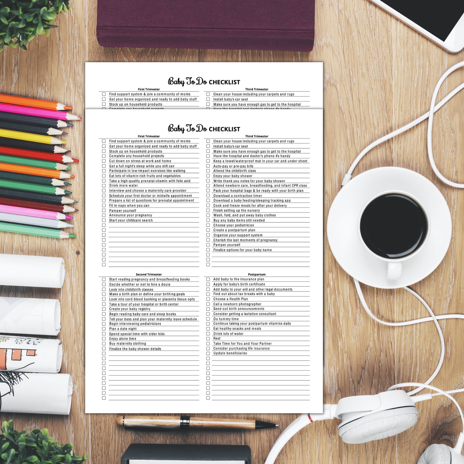 Baby to Do List Printable PDF, List of Things to Do Before Baby Arrives ...