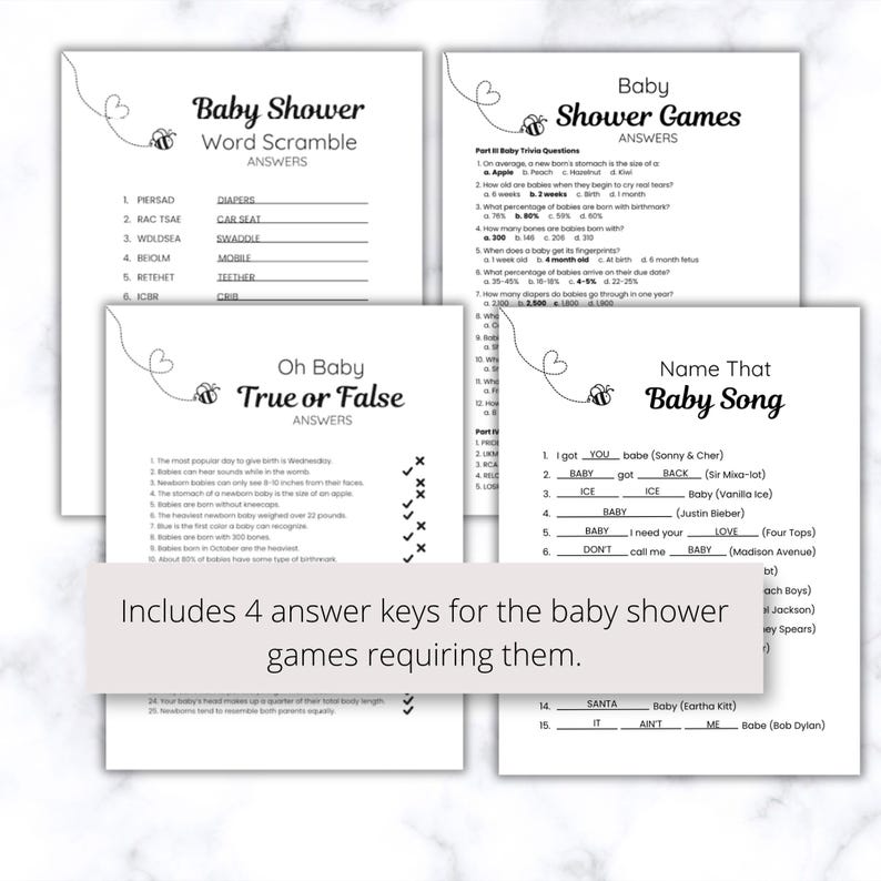 Baby Shower Games Printable PDF, Baby Shower Party Games, Baby Shower ...