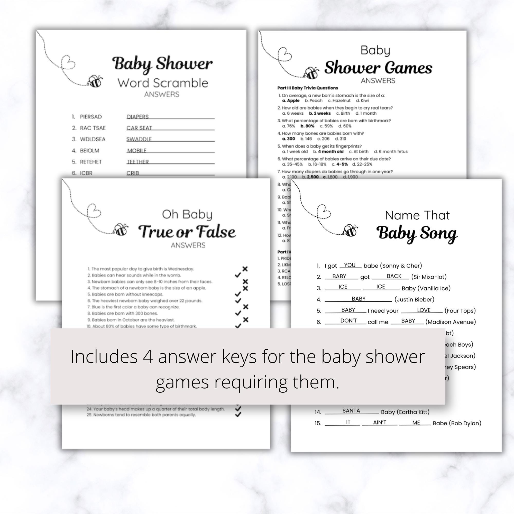 Baby Shower Games Printable PDF, Baby Shower Party Games, Baby Shower ...