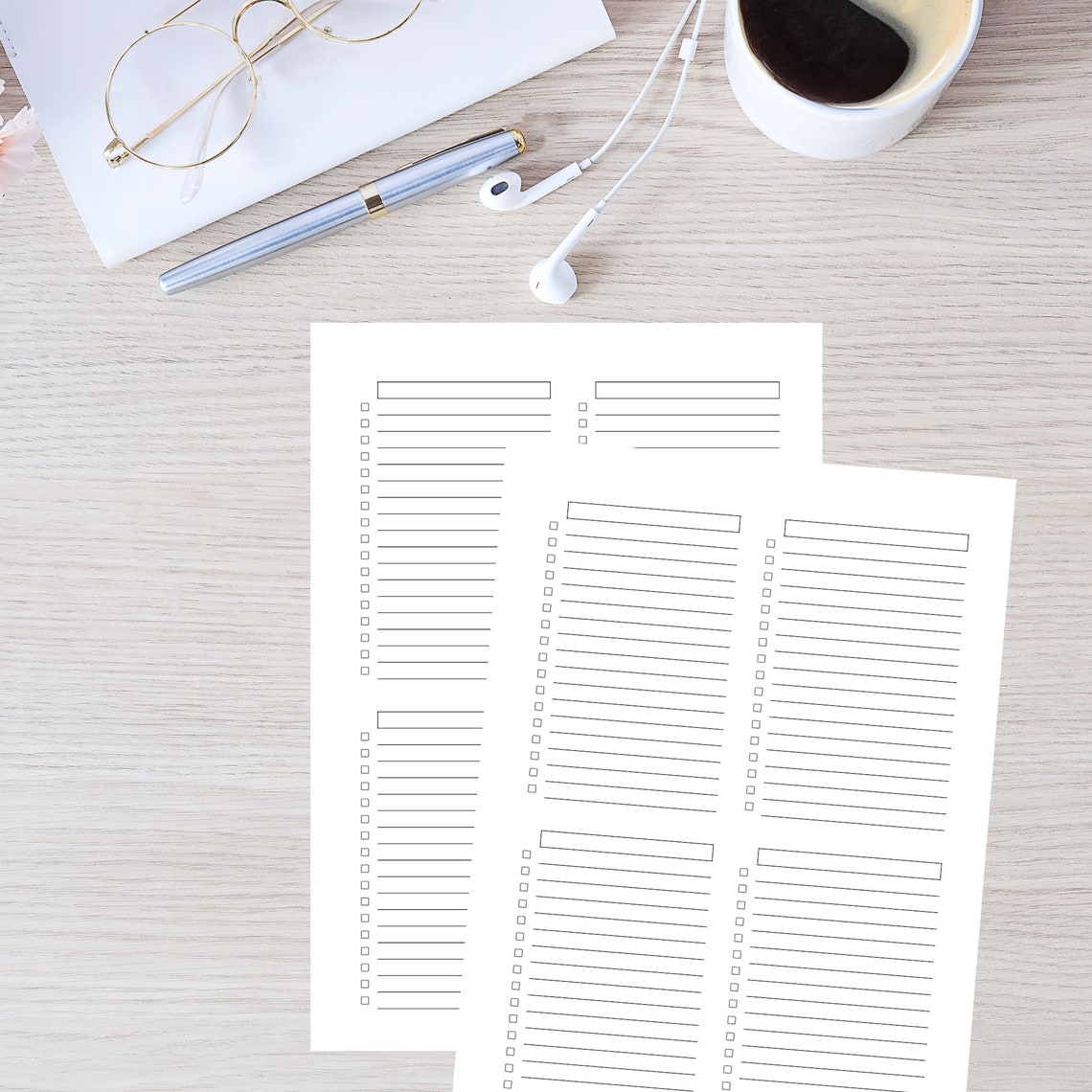 Blank Checklist Printable PDF A5, Blank to Do List PDF A5, Minimalist ...