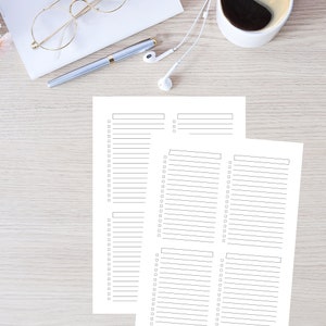 Blank Checklist Printable PDF A5, Blank to Do List PDF A5, Minimalist ...
