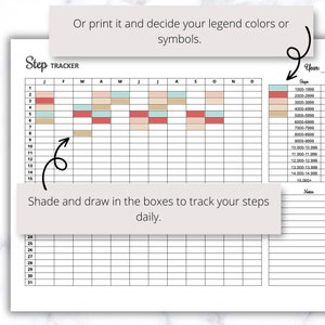 Step Tracker Printable PDF, Steps Counter Printable PDF, Count My Steps ...