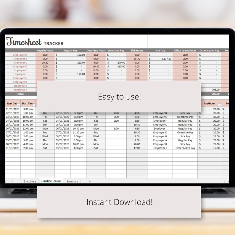 Timesheet Tracker Excel Spreadsheet, Excel Templates for Time Tracking ...