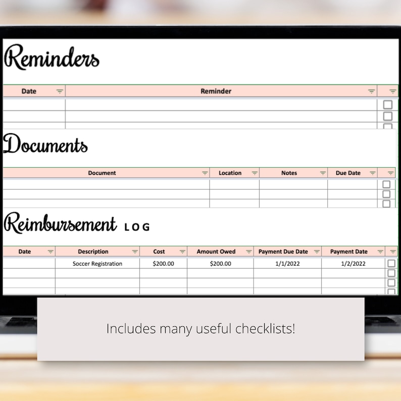 Co-parenting Planner Excel Spreadsheet, Child Custody Planner, Co ...