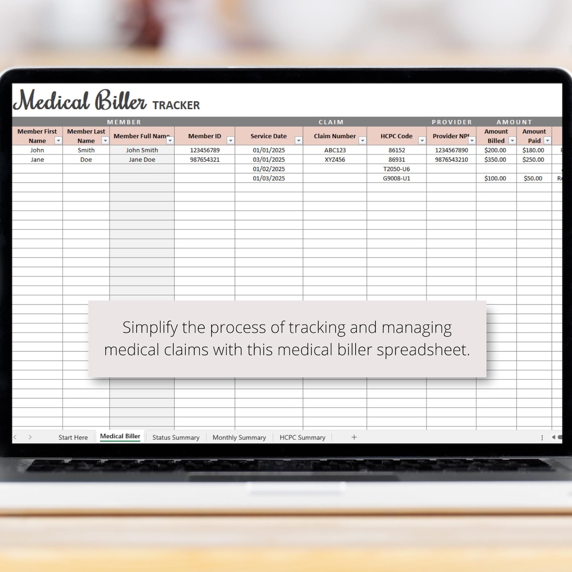 Medical Biller Tracker Excel Spreadsheet, Medical Expense Records ...