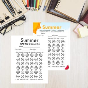 Summer Reading Challenge Printable PDF, Reading Daily Goals Printable ...