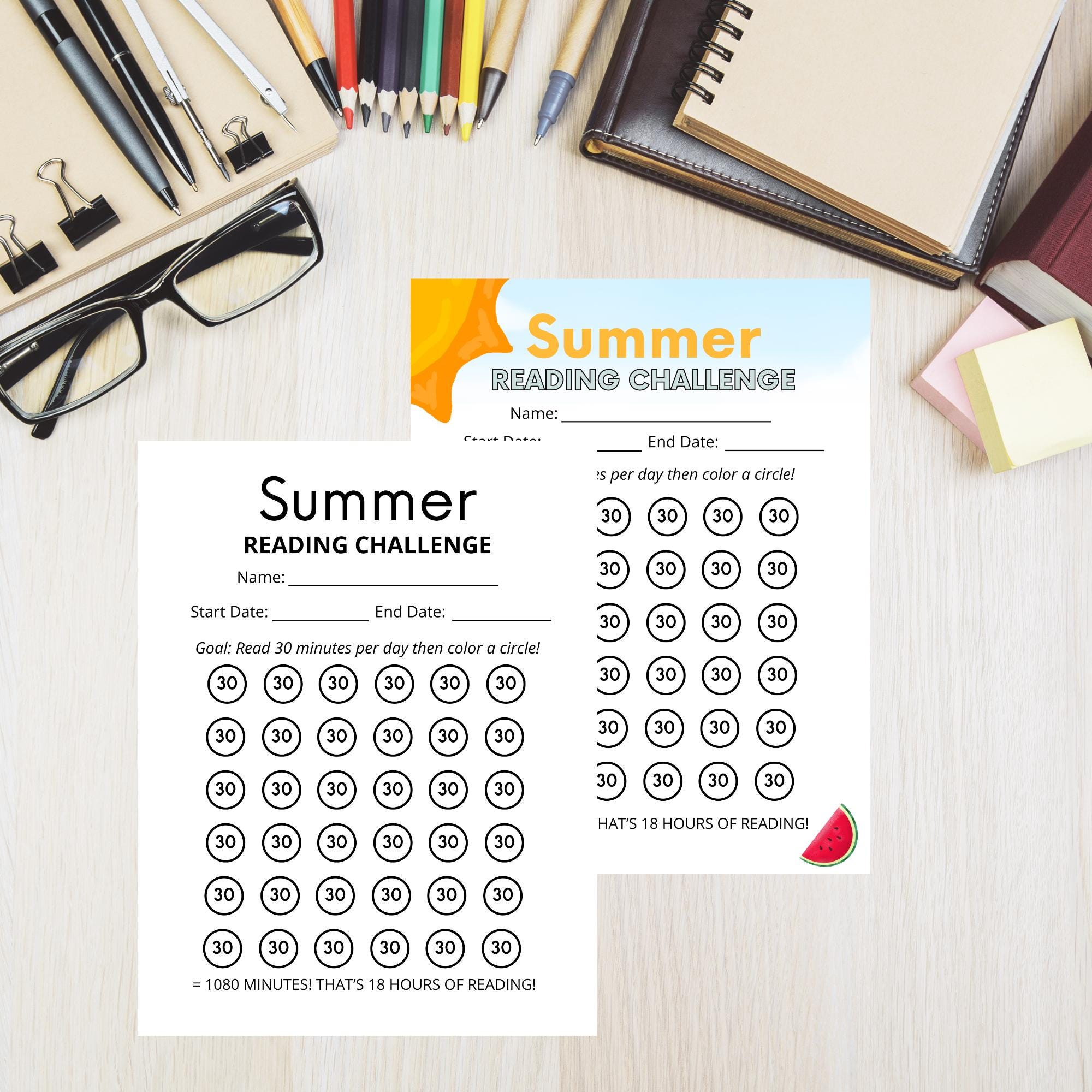 Summer Reading Challenge Printable PDF, Reading Daily Goals Printable ...