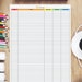 Multi-color Work Log Printable PDF Portrait, Task Time Tracker, Time ...