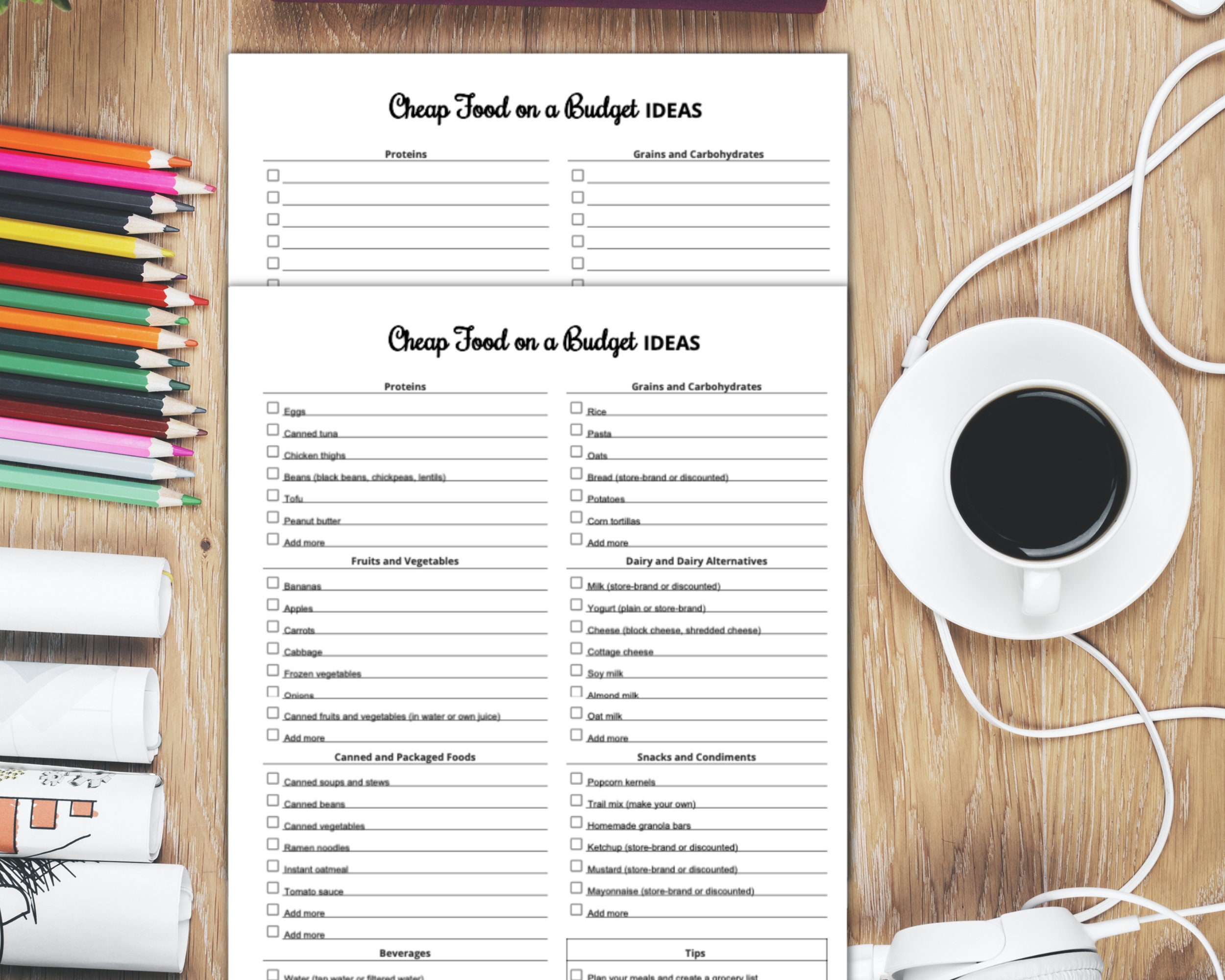 Cheap Foods on a Budget Printable PDF, Budget Friendly Food Guide ...
