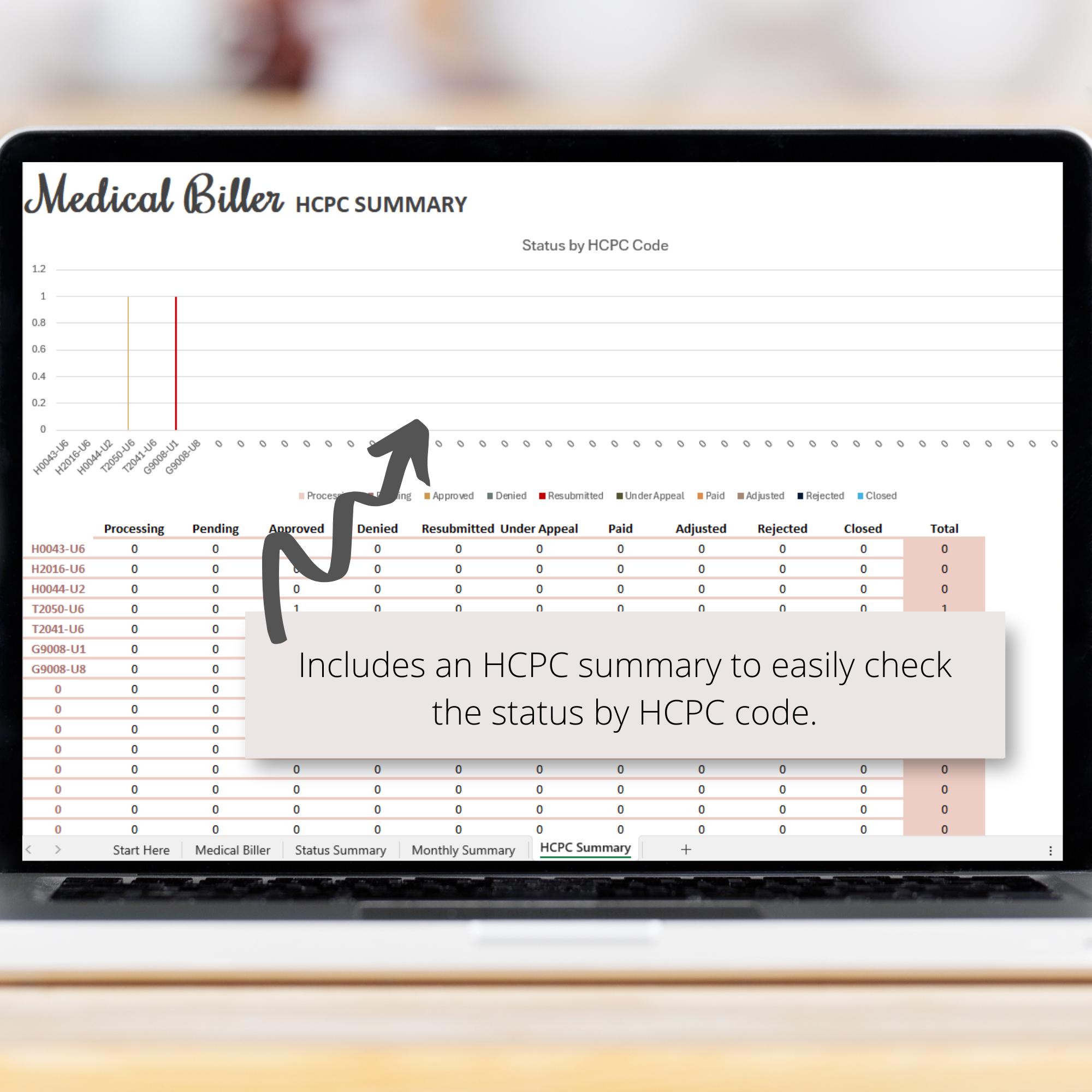 Medical Biller Tracker Excel Spreadsheet, Medical Expense Records Billing & Coding Planner for ...