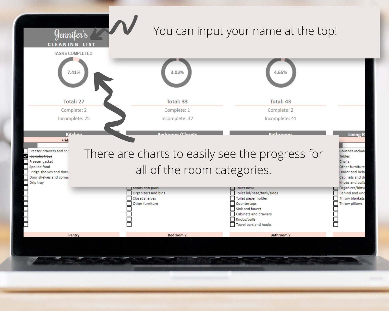 Cleaning Checklist Google Sheets Spreadsheet, Cleaning Guide Template ...
