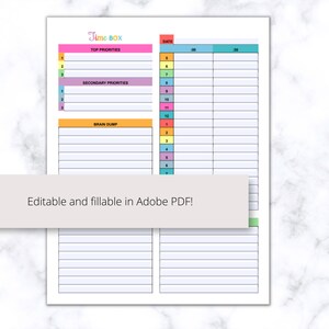 Multi-color Time Box Planner Printable PDF, Daily Time Planner, Time ...