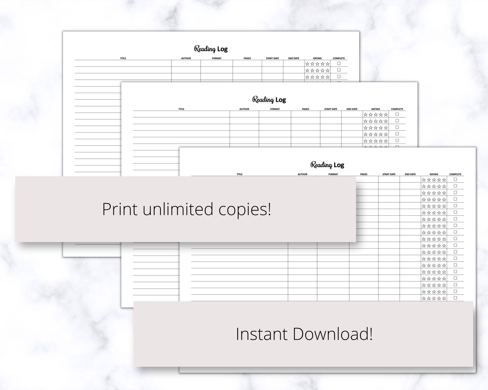 Reading Log Printable PDF, Book Tracker, Book Progress Tracker ...