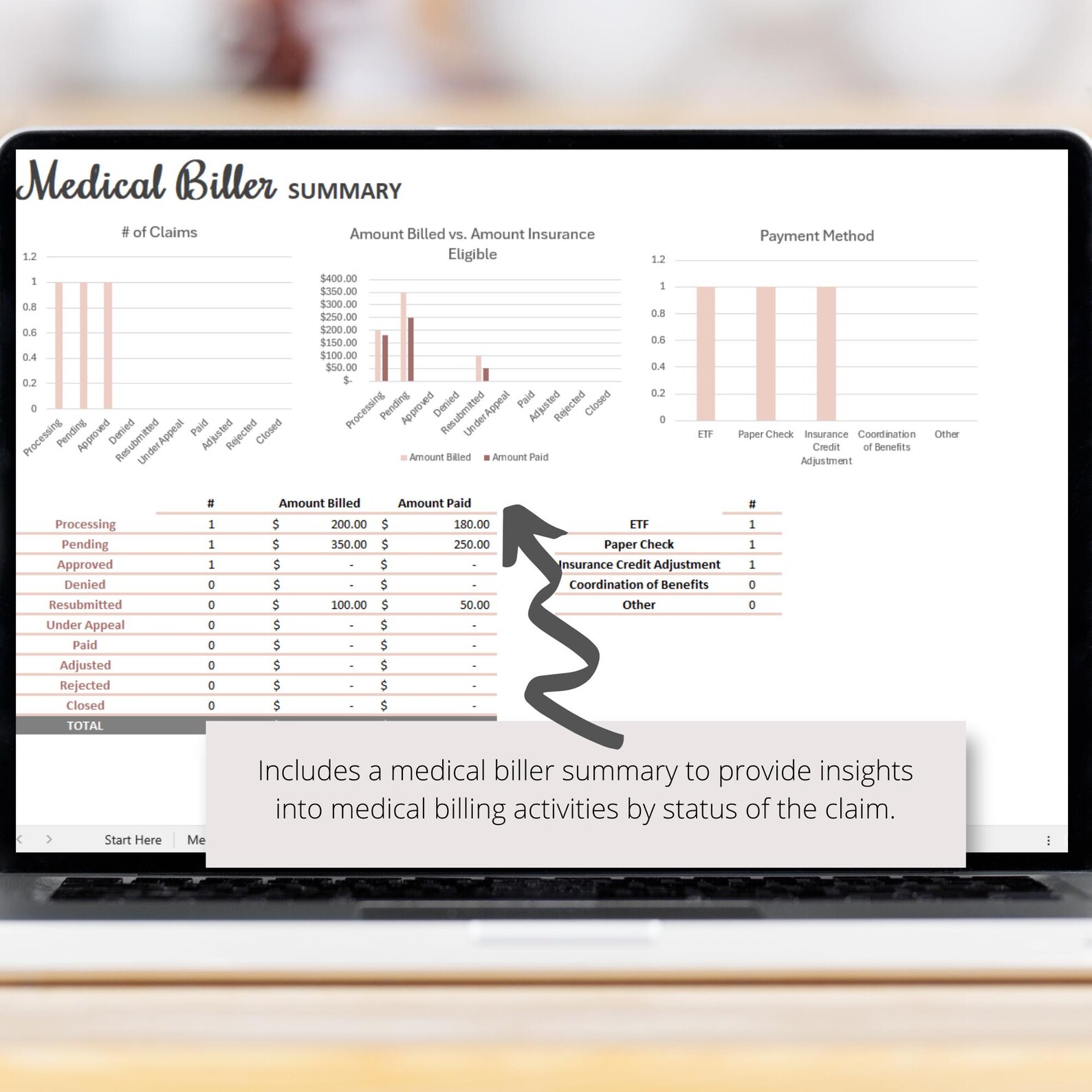 Simple Medical Biller Tracker Excel Spreadsheet, Medical Expense Records Billing & Coding ...