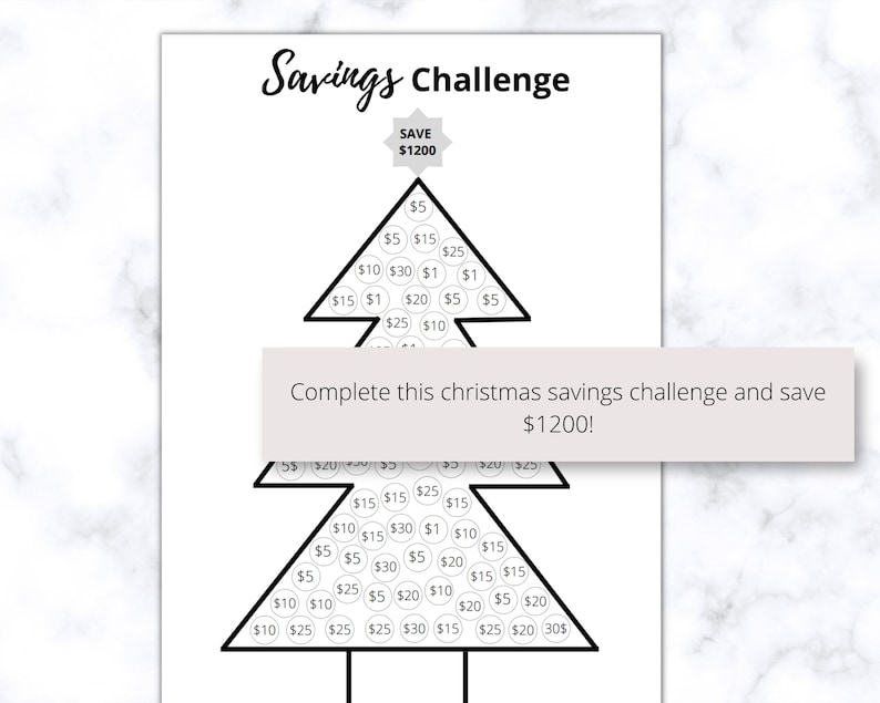 Christmas Savings Challenge Printable PDF, Holiday Savings, Christmas ...