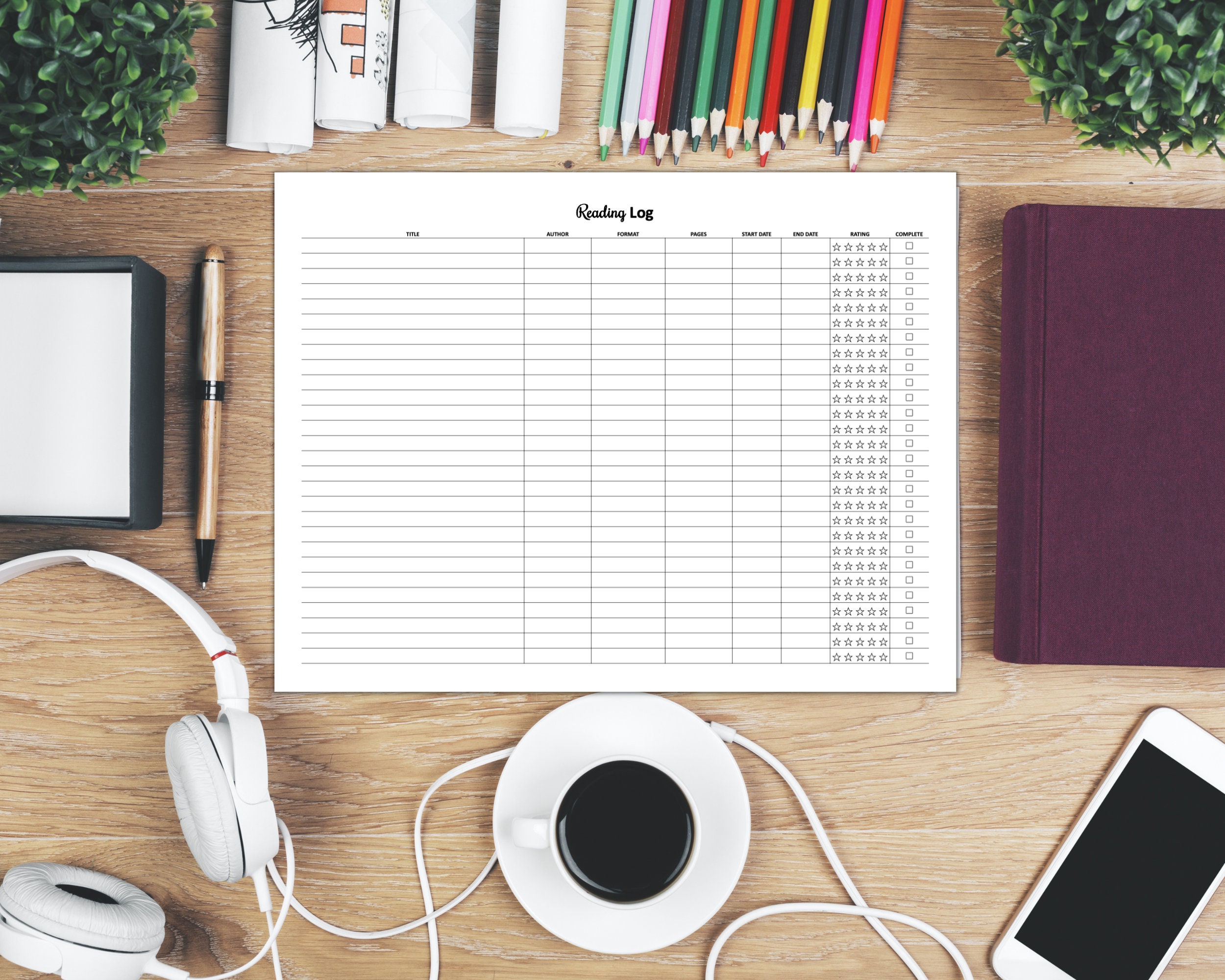 Reading Log Printable PDF, Book Tracker, Book Progress Tracker ...