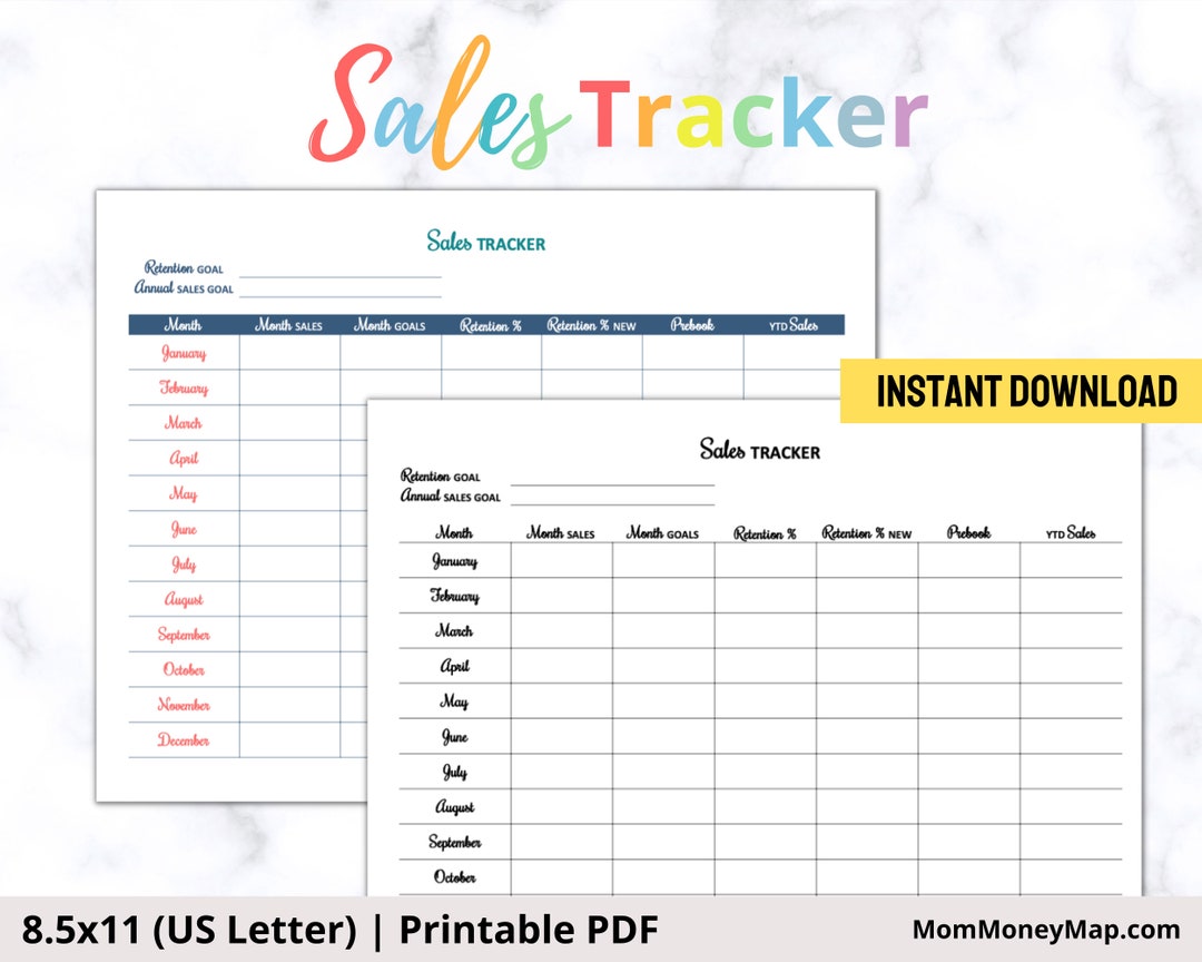 Sales Tracker Printable PDF Monthly Sales Tracker Sales Map - Etsy UK