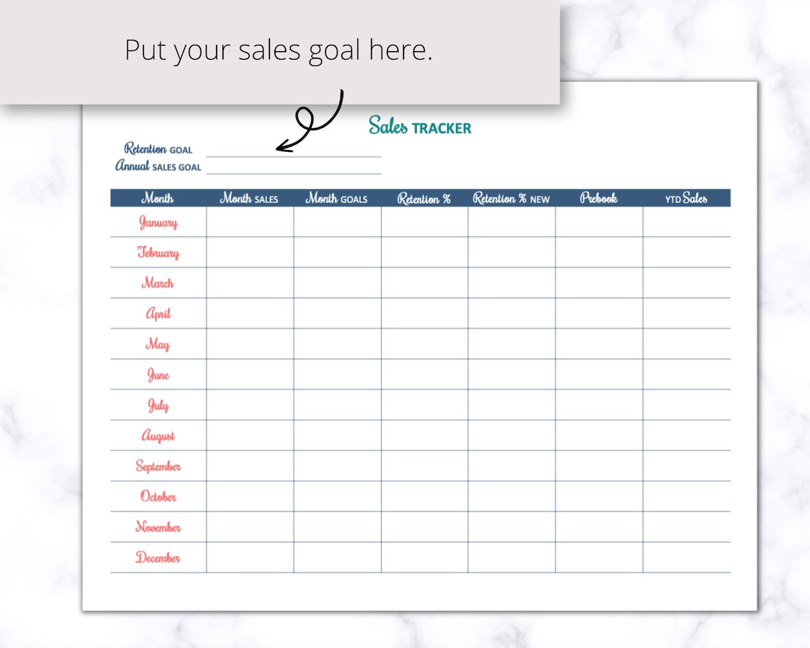 Sales Tracker Printable PDF, Monthly Sales Tracker, Sales Map Tracker ...