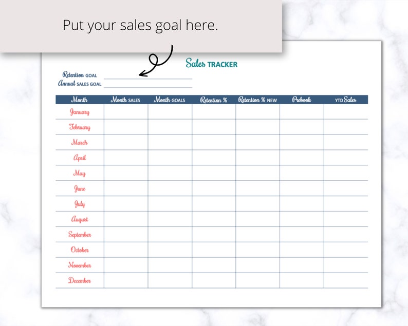 Sales Tracker Printable PDF, Monthly Sales Tracker, Sales Map Tracker ...