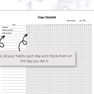Habit Tracker Printable PDF, Editable Habit List, Habit Trainer, 30 Day ...