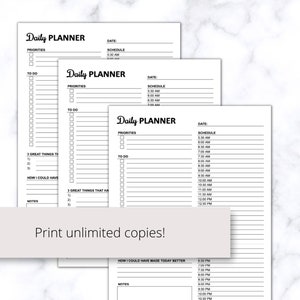 Editable Daily Planner Printable PDF, Daily Organizer, Productivity ...