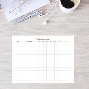 Piano Practice Log Printable PDF, Piano Lesson and Practice Tracker and ...