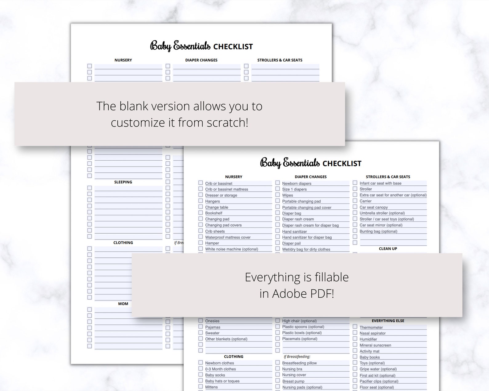 Baby Essentials Checklist Printable PDF, Newborn Checklist, Baby Must ...