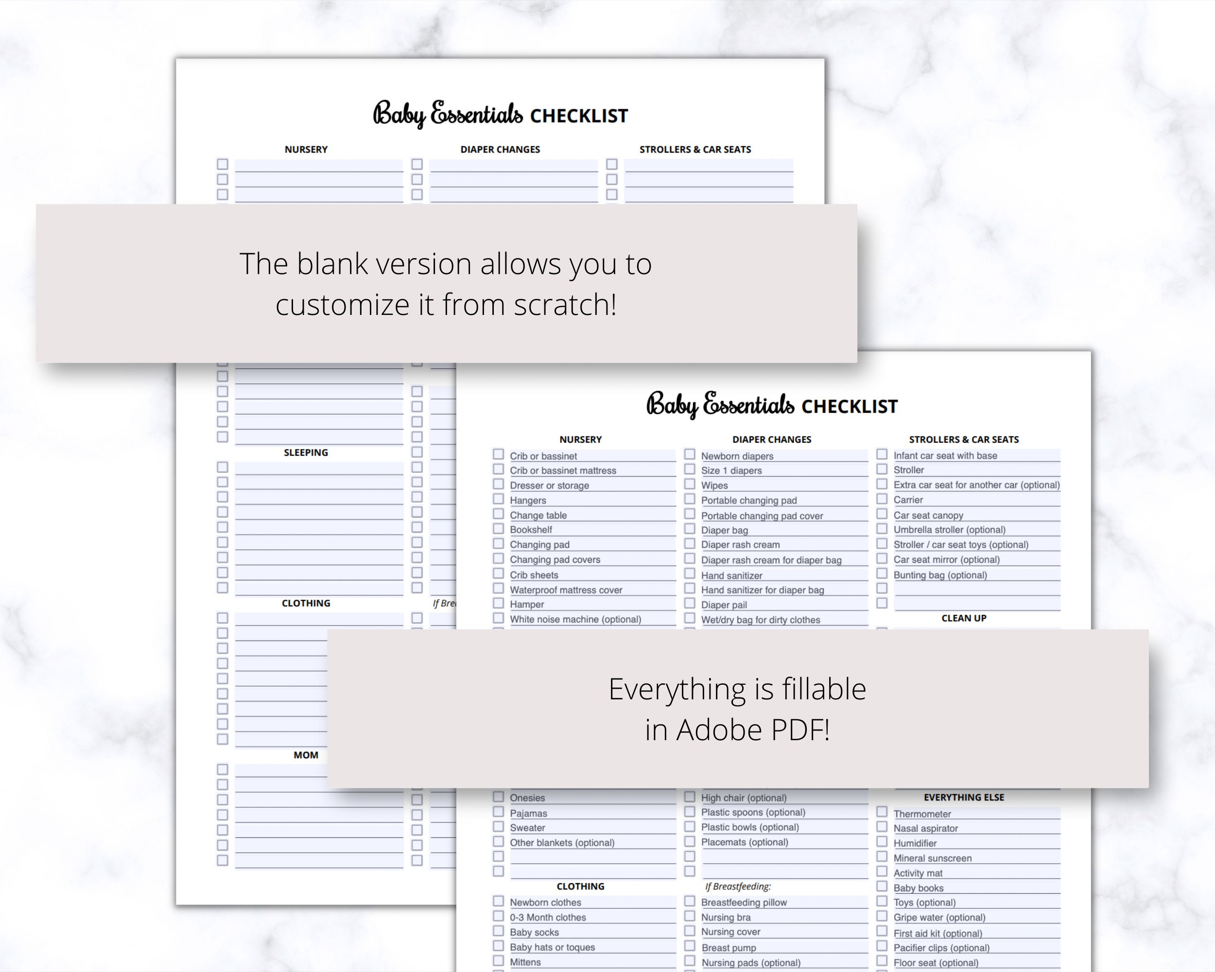 Baby Essentials Checklist Printable PDF, Newborn Checklist, Baby Must ...